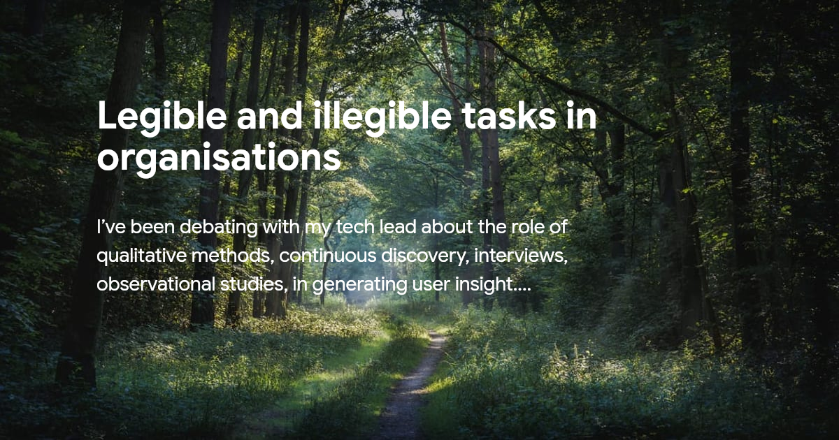 Legible and illegible tasks in organisations | Shreyas